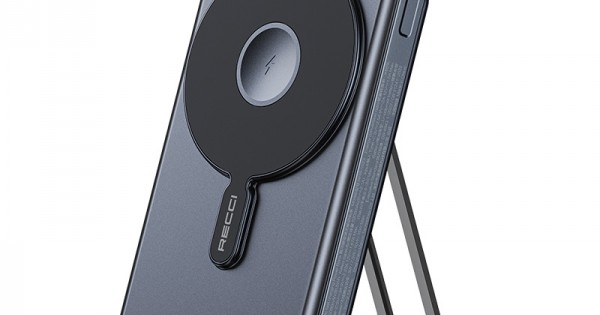 Toptan - Recci RPB-W23 10000mAh Led Göstergeli Standlı 15WKablosuz Şarj Özellikli Type-C ve ...